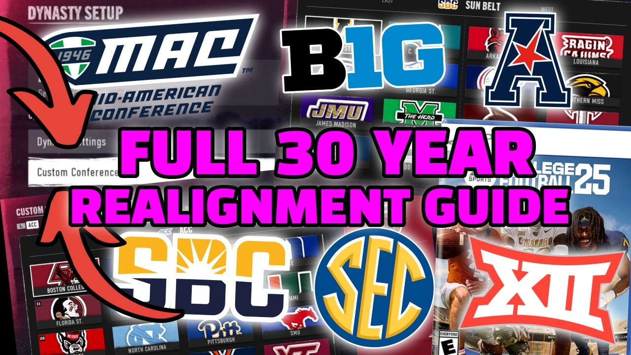 Full 30 Year Realignment Guide - College Football 26 - YouTube