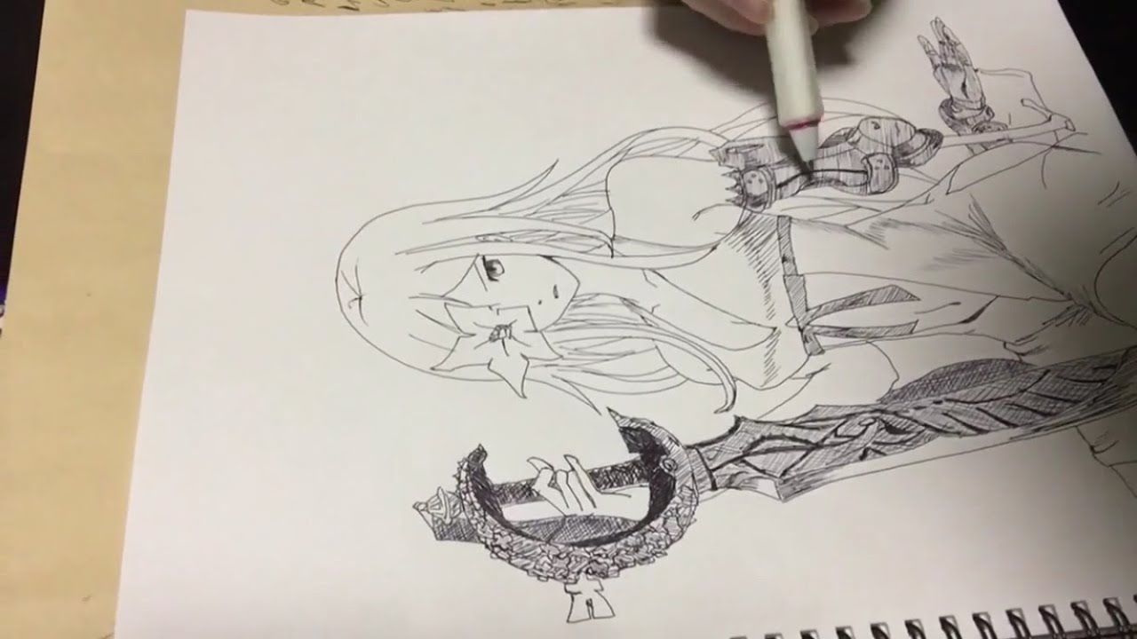 ドラッグオンドラグーン3 ゼロを描いてみました Drawing Zero Drakengard 3 - YouTube