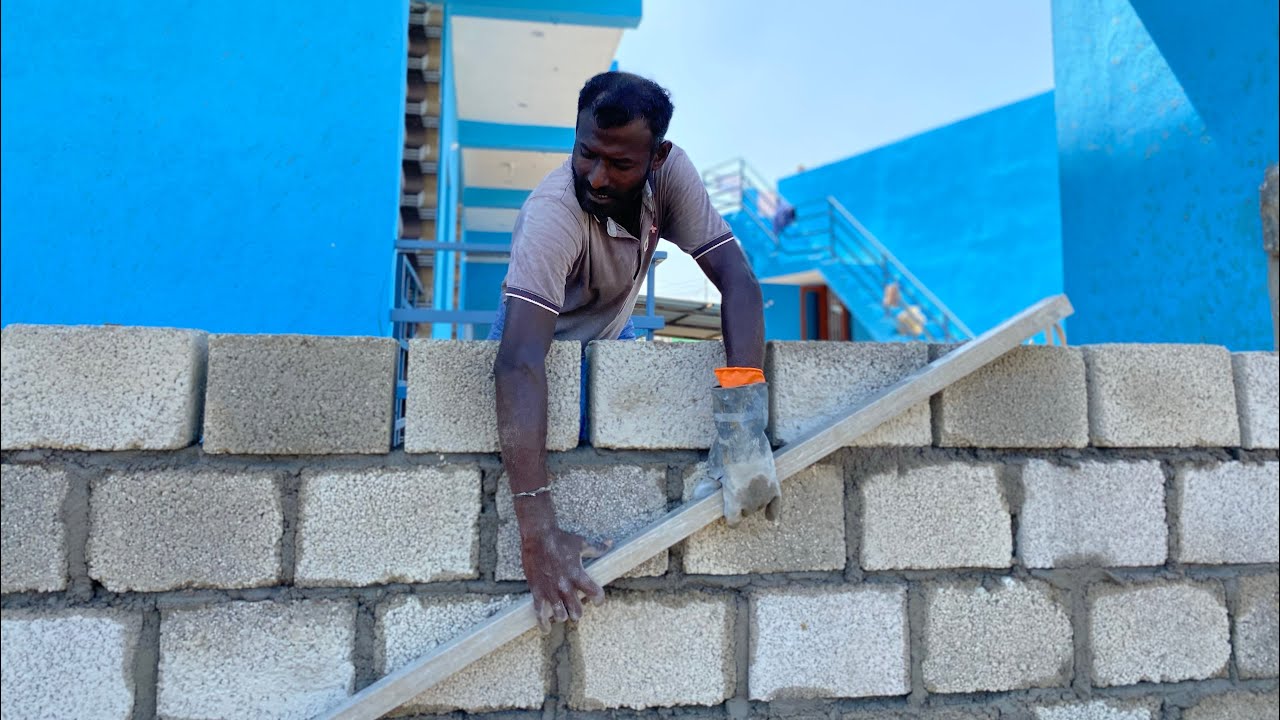 Awesome Techniques of Hollow Block Compound Wall Construction_Sand And ...