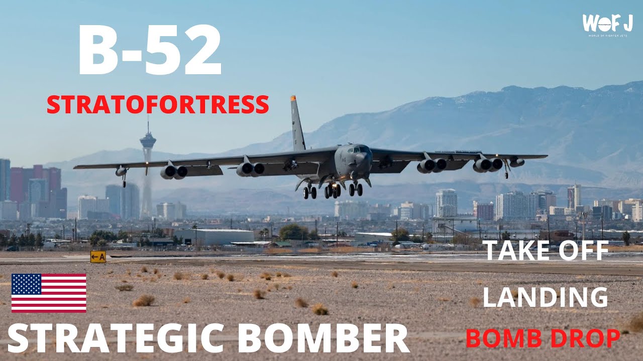 B-52 Stratofortress | Strategic Bomber | Take Off | Landing | Bomb Drop ...