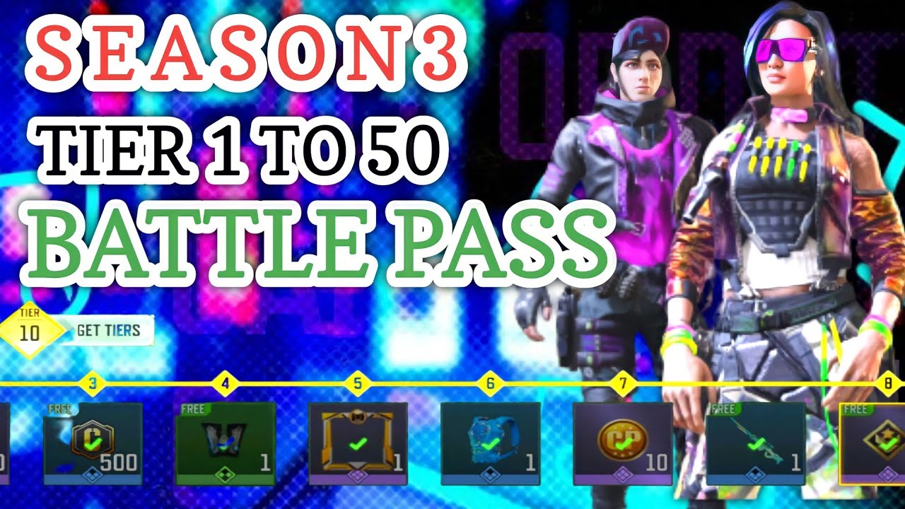 🤯 Season 3 Tier 1 To 50 Battle pass Rewards CodM 2023 | Season 3 Battle ...