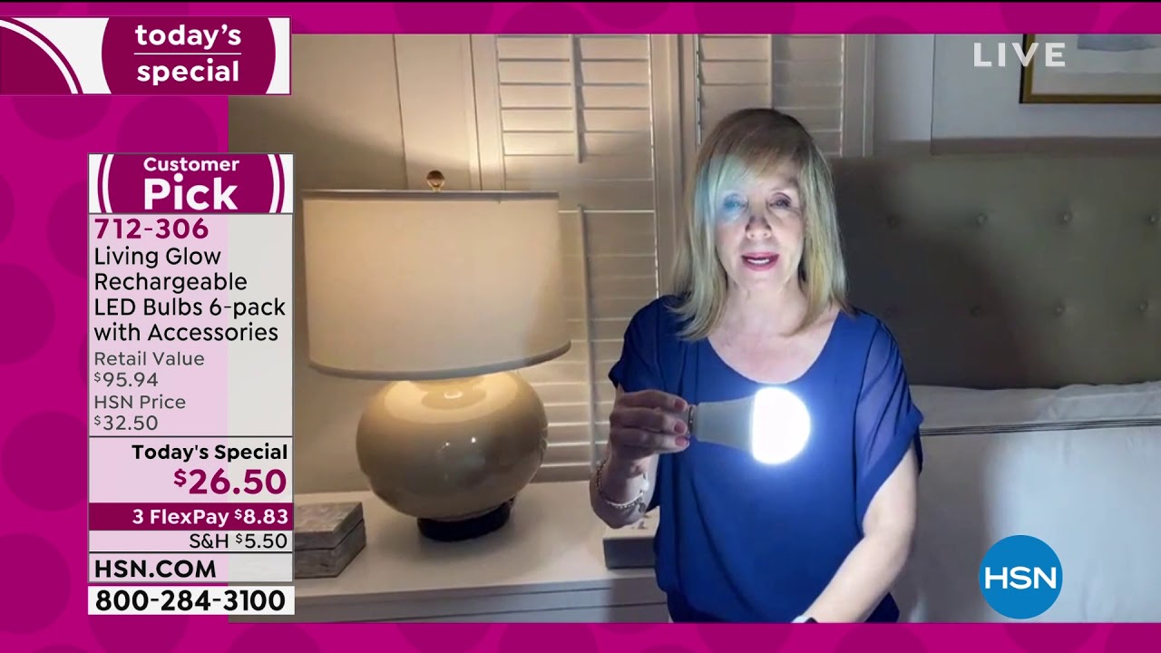Living Glow Rechargeable LED Bulbs 6pack with Accessories - YouTube