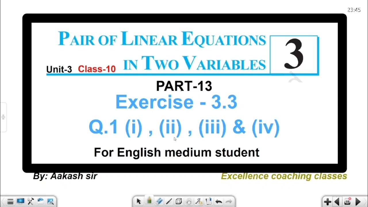 class -10th chapter 3 || Ex- 3.3, Q.1.(i) , (ii) , (iii) & (iv). NCERT ...
