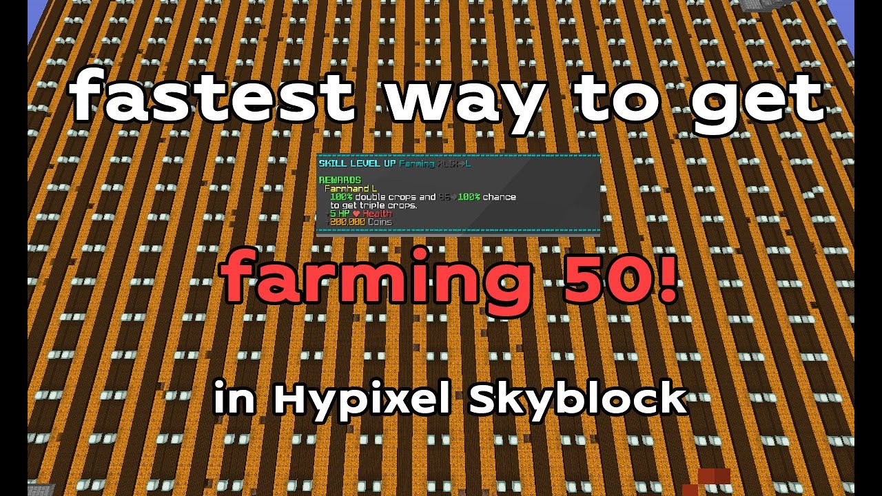 Fastest way to get farming 50 | Hypixel Skyblock - YouTube