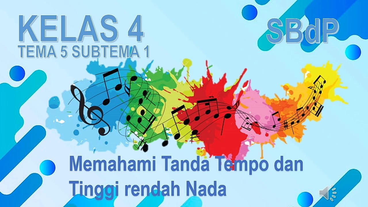 Kelas 4 Tema 5 Subtema 1 SBdP Memahami Tanda Tempo dan Tinggi Rendah ...