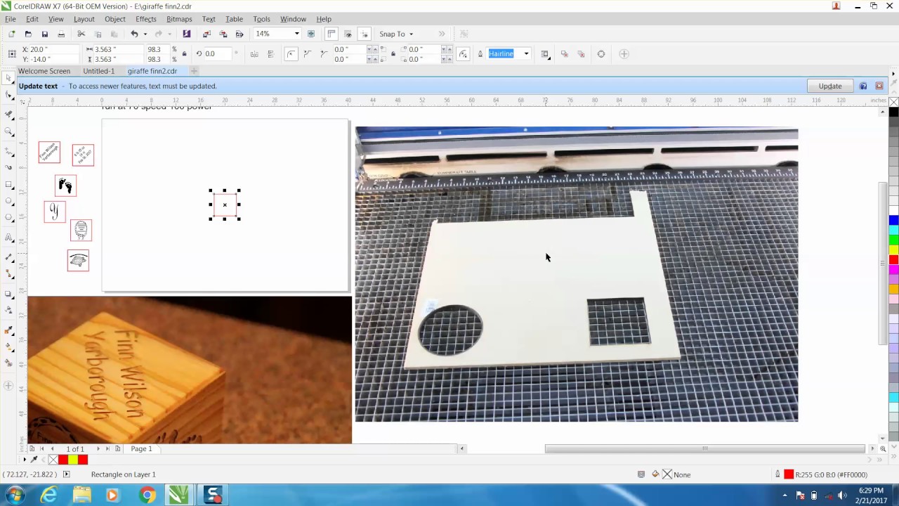 Corel Draw Tips & Tricks easy way to engrave on the same of a block all ...