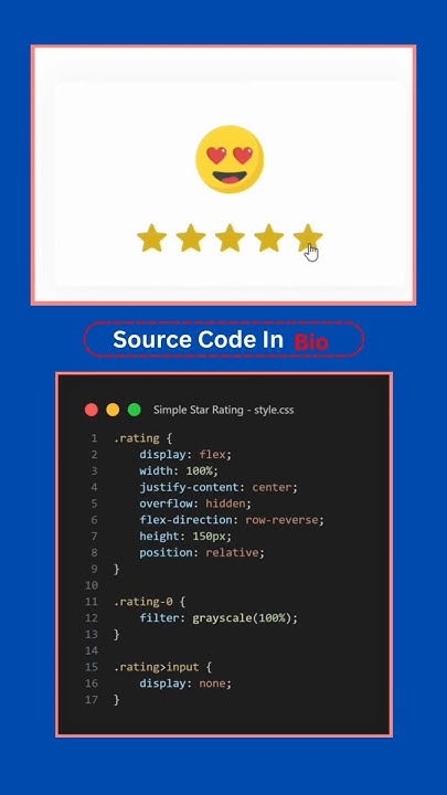 Simple Star Rating 🌟 Codinglover Webdesign Shortvideo Coder Css Webdevelopment Html5css3 4980