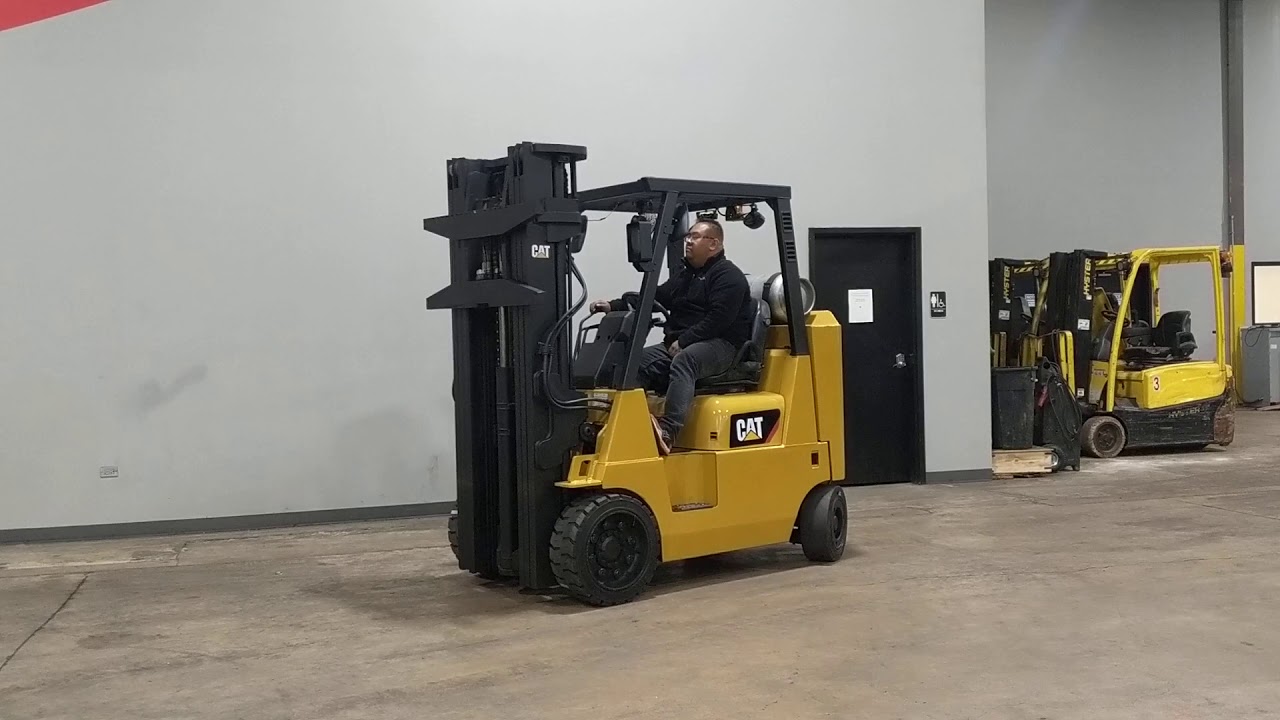 2016 Cat GC40K-STR 8000lb Cushion LPG Forklift STK 8288 - YouTube