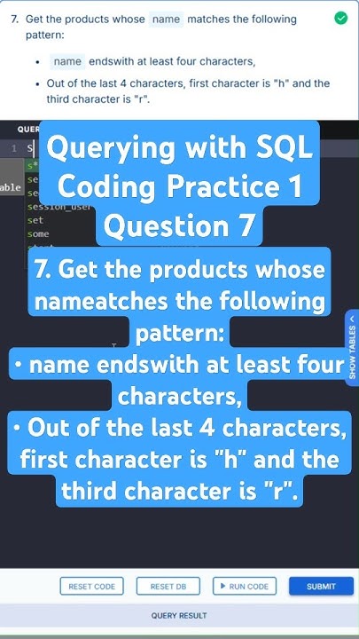 Querying with SQL | Coding Practice 1 | Question 7 | NXT WAVE #shorts #programming #database # ...
