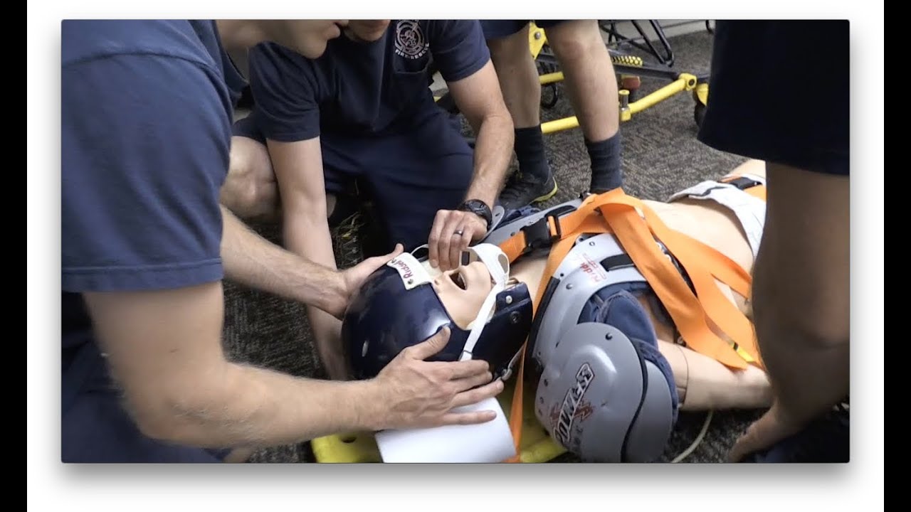 West Metro Fire Rescue: Football Head Injury EMS Training - YouTube