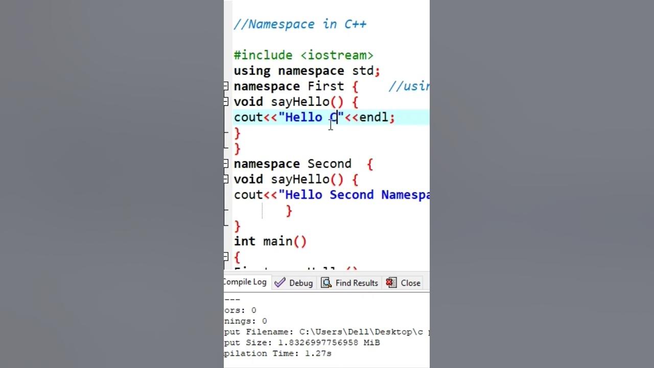 Namespace In C New Coding Viral Code Codeit Java Cplusplus Codehelp Codewithharry