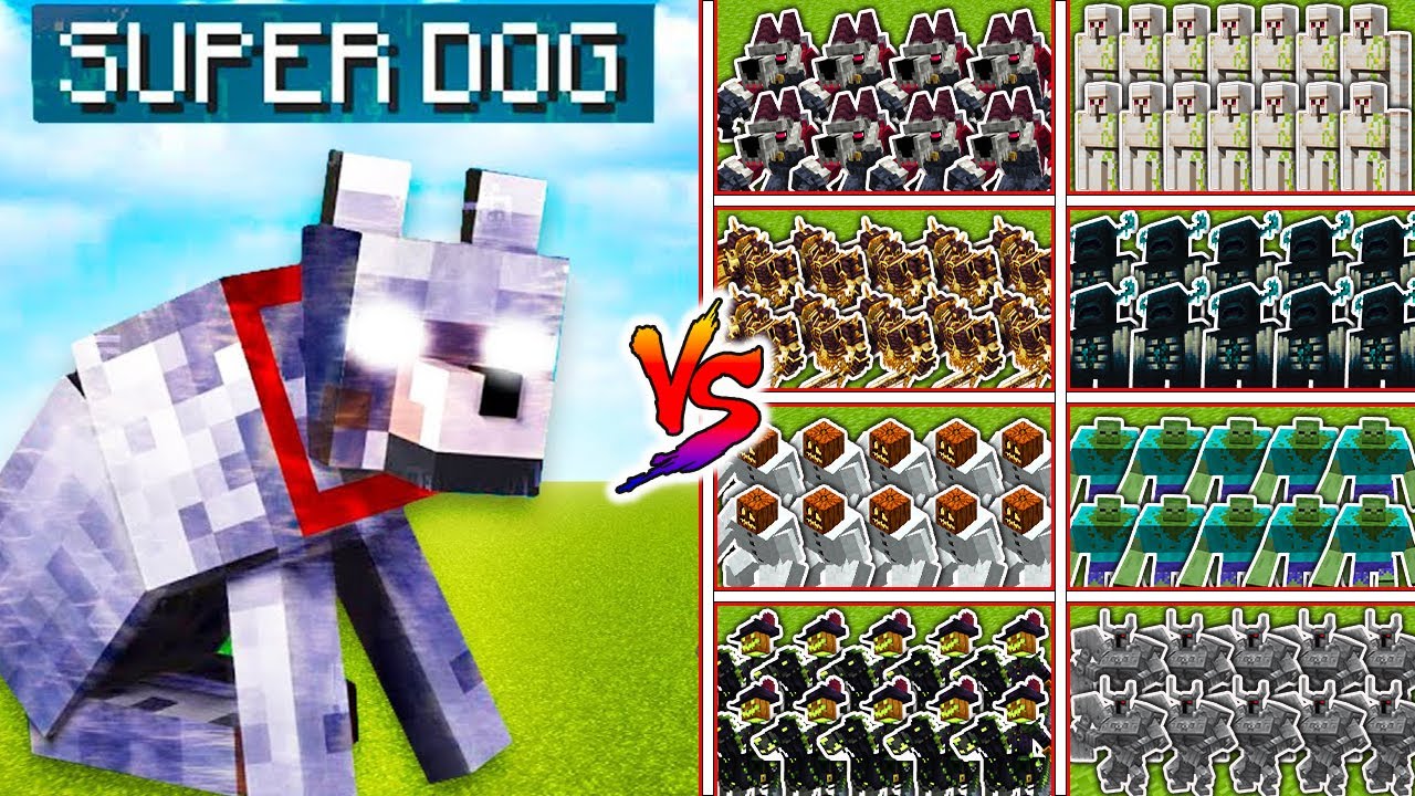 SUPER DOG vs All Minecraft OP BOSSES Army x100 - Minecraft Mob Battle ...