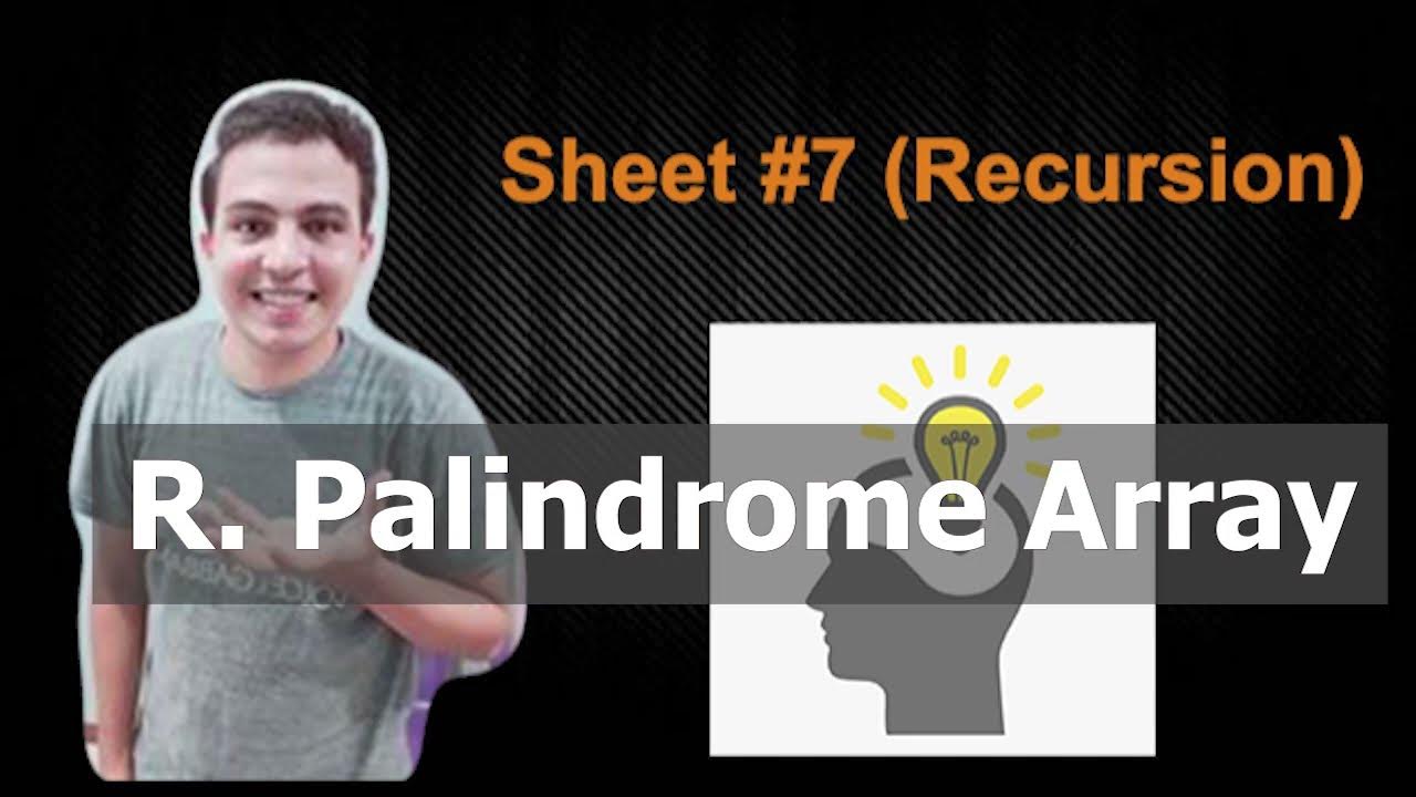 R Palindrome Array Youtube