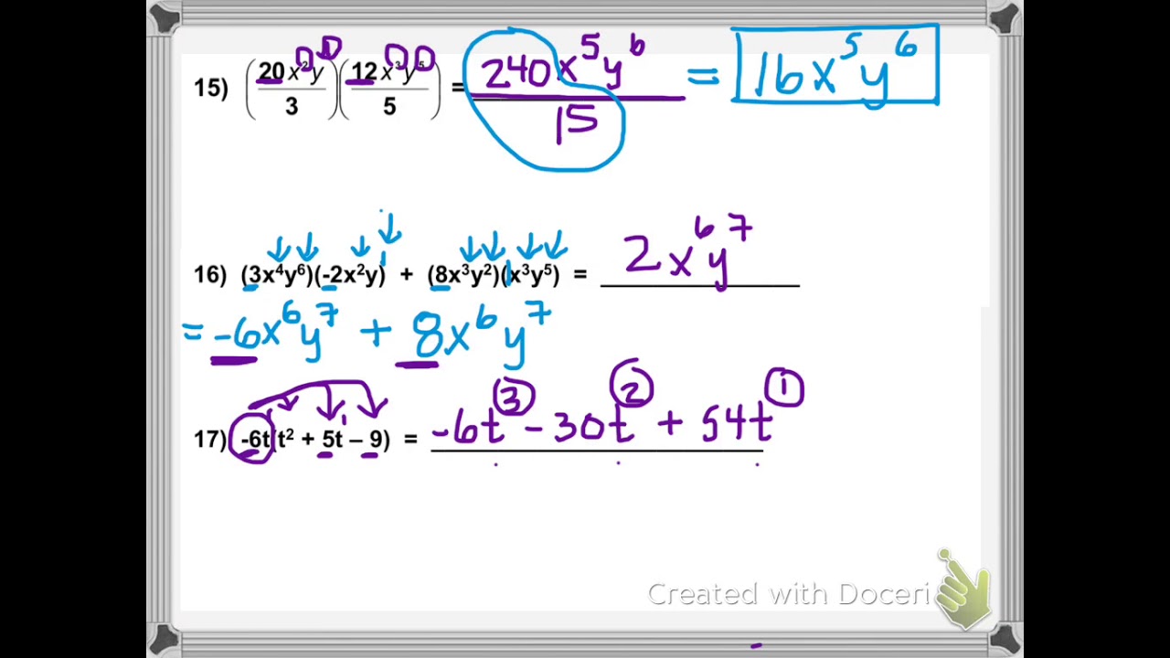 Simplifying Polynomials - Multiplying - YouTube