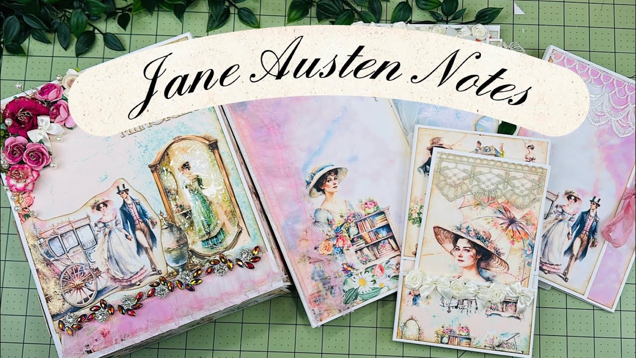 Jane Austen Notes Memory Box & Mini Album/Folio Set - YouTube