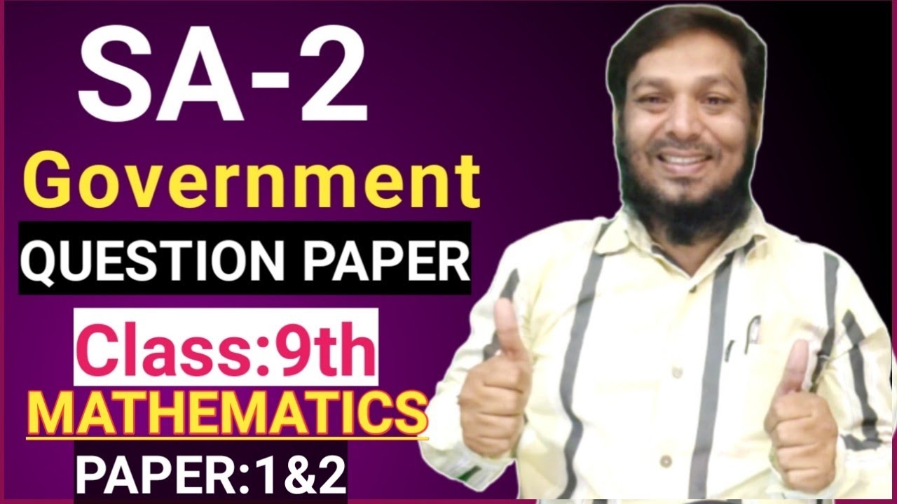9th class SA-2 Question paper||Mathematics ||Paper 1&2 - YouTube