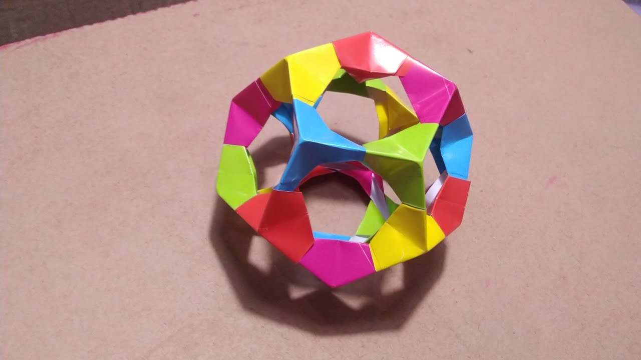 Cara membuat origami bola - YouTube