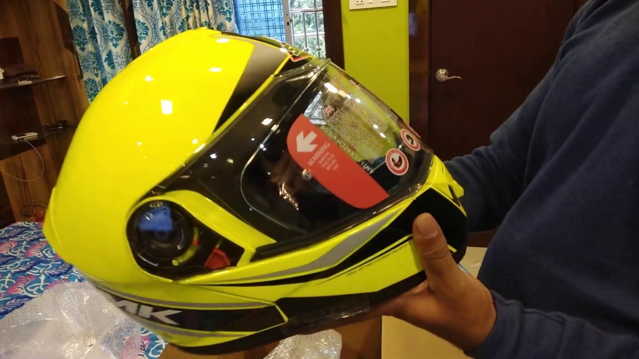 SMK Glide Flash Hi Vision 420 FLIP UP HELMET UNBOXING... - YouTube