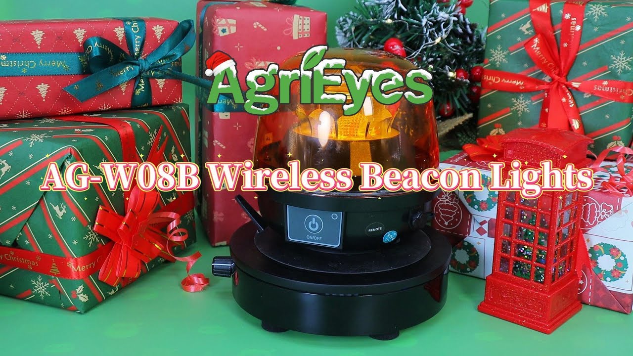 AG-W08 wireless magnetic warning lights, amber beacon light for trucks ...