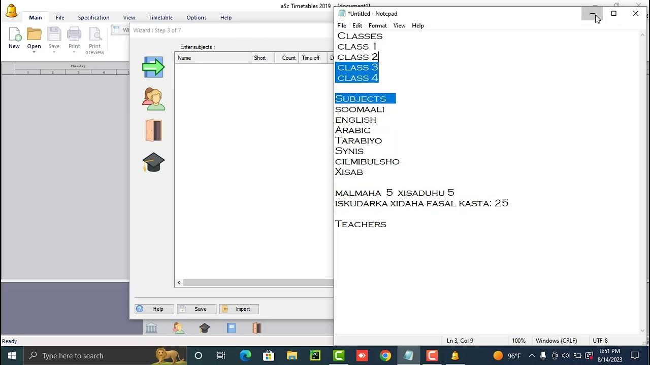 how to creat time table/ sidee loo sameya t table - YouTube