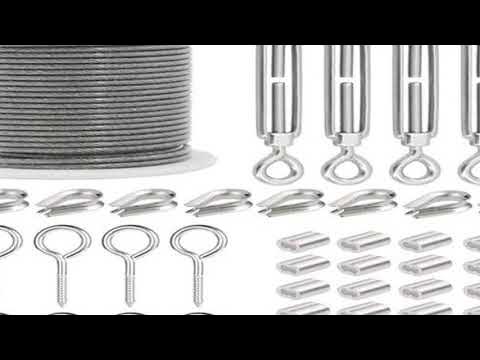 SGYM 56PCS/Set 50 Meter Steel PVC Coated Flexible Wire Rope Soft Cable Transparent Stainle - YouTube