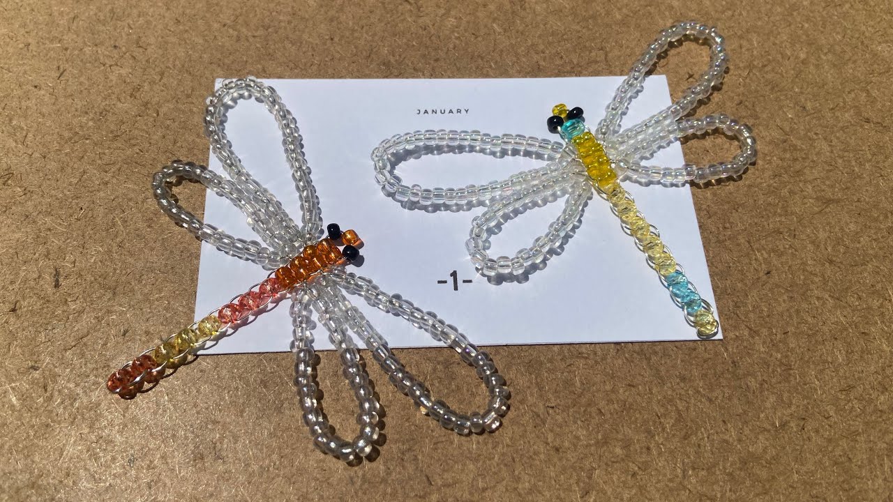 Diy make a dragonfly tutorial. Beaded a dragonfly - YouTube
