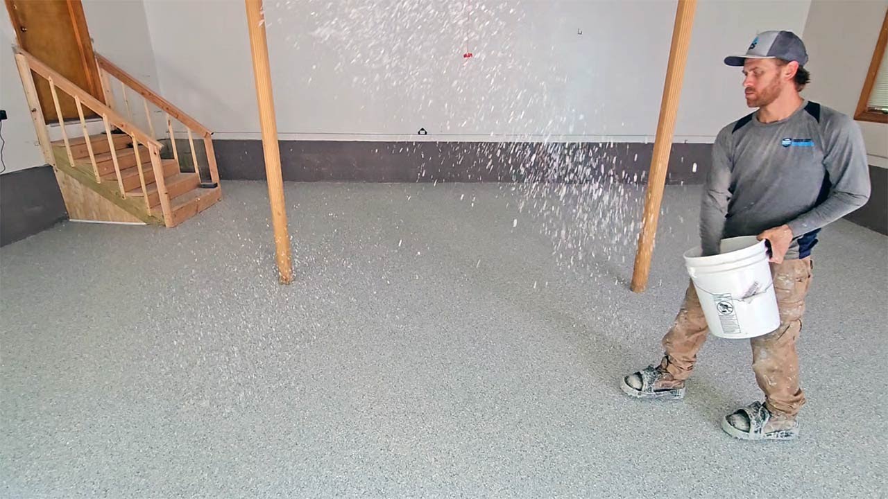 Garage Flake Floor Makeover - "Stargazer" - YouTube