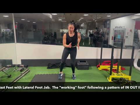 Fast feet with a single leg lateral jab drill demo