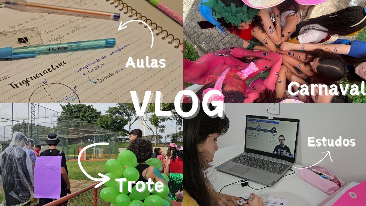 vlog: primeiro trote do terceirão de carnaval e estudos - YouTube