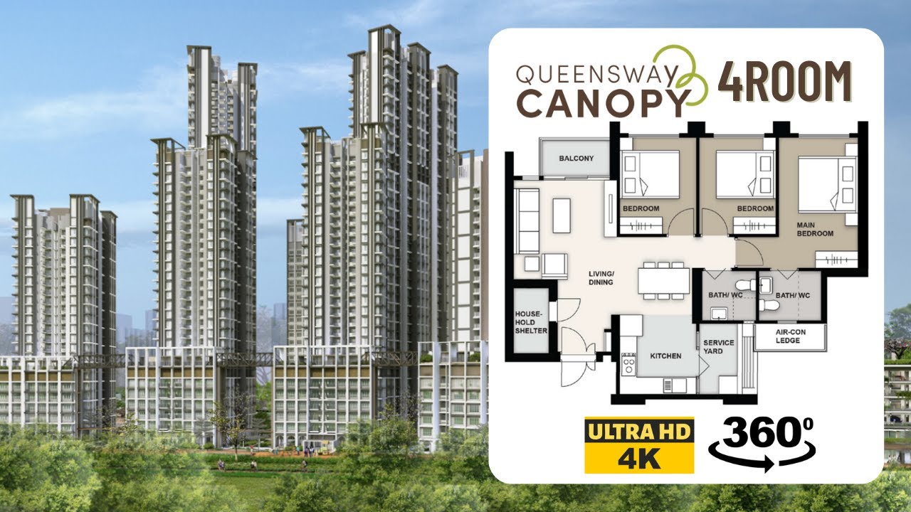 Queensway Canopy 4-room Virtual Tour | 2022 Nov Queenstown BTO | VR 360 4K - YouTube