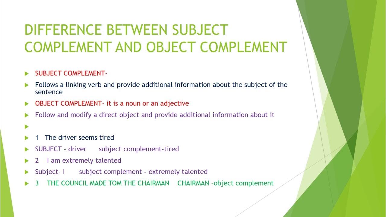 Subject complement and Object complement#complement #school #education ...