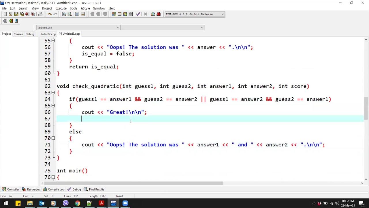 Parameter passing and functions - guessing game C++ - YouTube