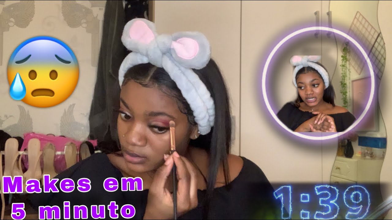 Desafio: maquiagem em 5 minutos 😰 - YouTube
