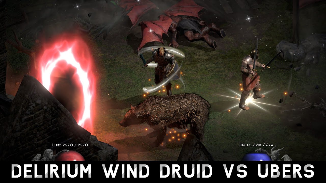 [D2R S5] Delirium Wind Druid vs Ubers (Nice Torch!) - YouTube
