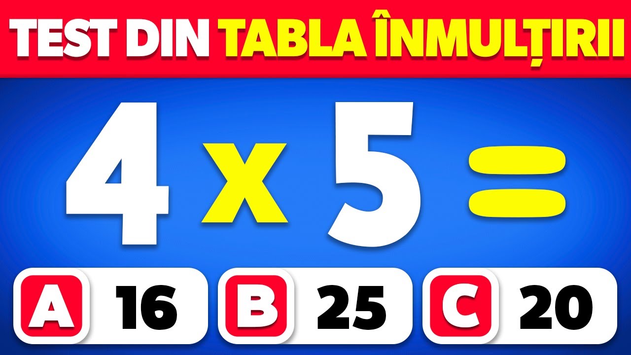 Poți Trece Acest Test De Înmulțire...? ️🤓📚 | Test din Tabla Înmulțirii ...