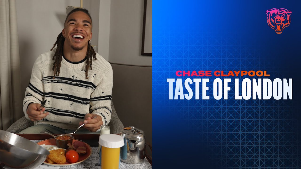 Chase Claypool gets a taste of London | Chicago Bears - YouTube