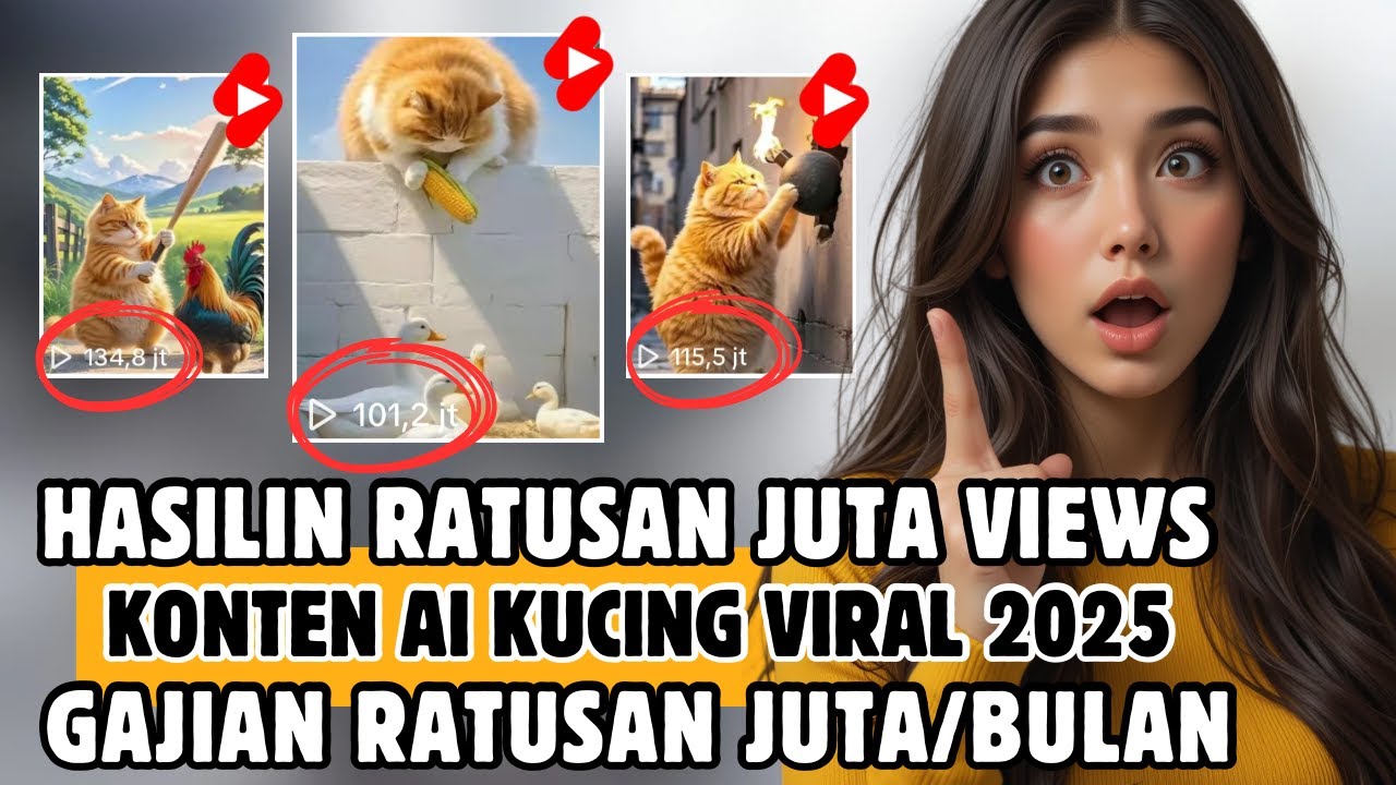 GAK PERNAH SEPI‼️Cara Buat Konten Kucing Ai Viral Views Ratusan Juta ...