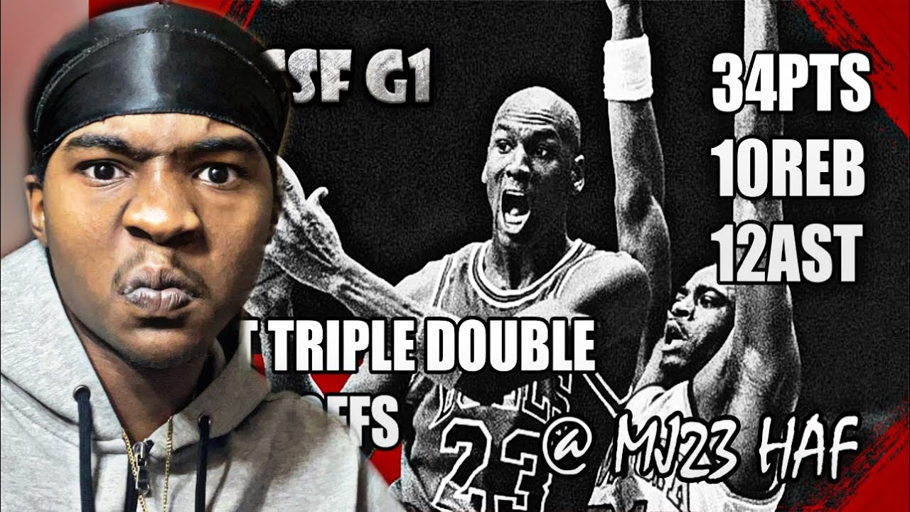 Michael Jordan's Gets First Triple Double In NBA Playoffs... - YouTube
