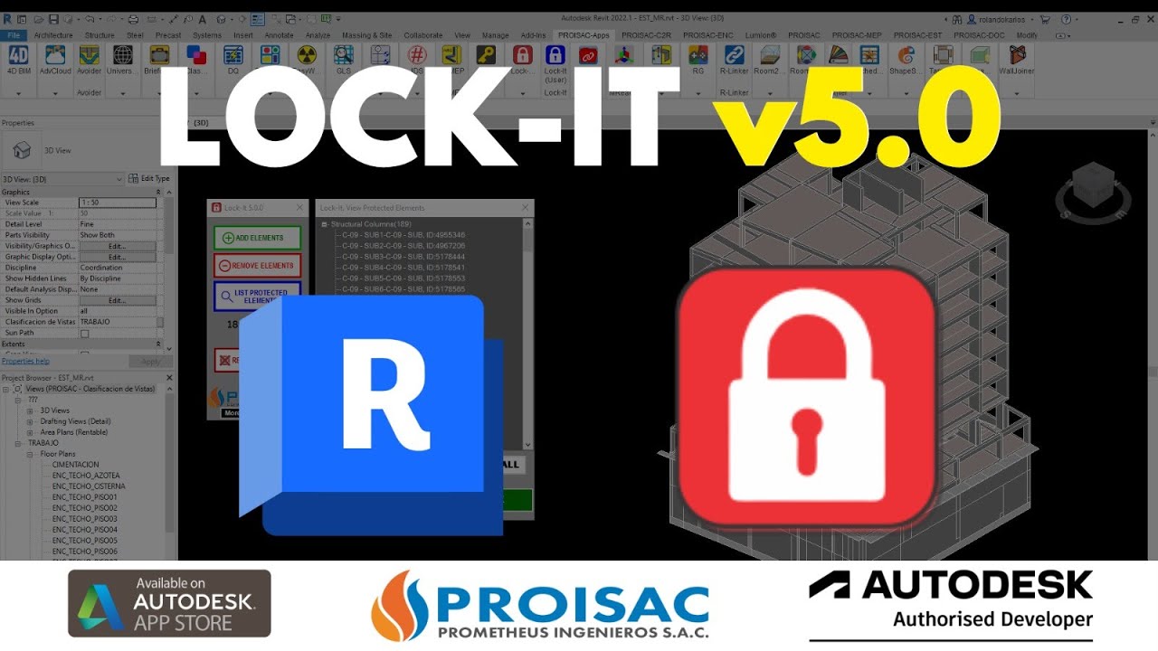 Lock -It version 5. Proteccion Total para Revit. API Addin Plugin - YouTube