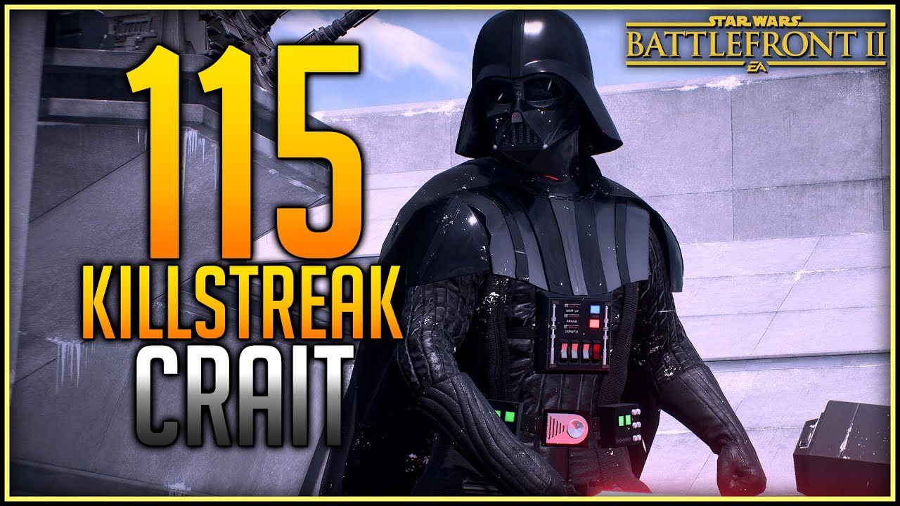 Star Wars Battlefront 2 Darth Vader 115 Killstreak Gameplay (Crait ...