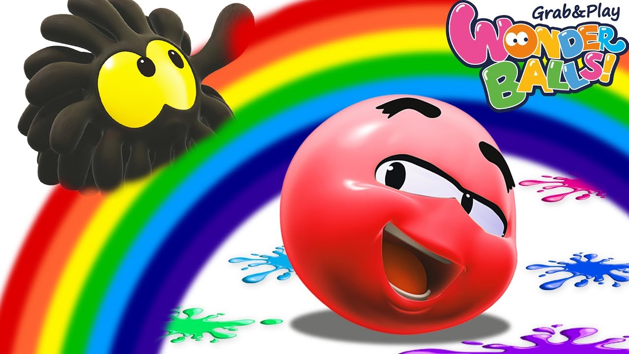 Rainbow Coloring with Running Squishy Wonderballs | Pretend Play ...