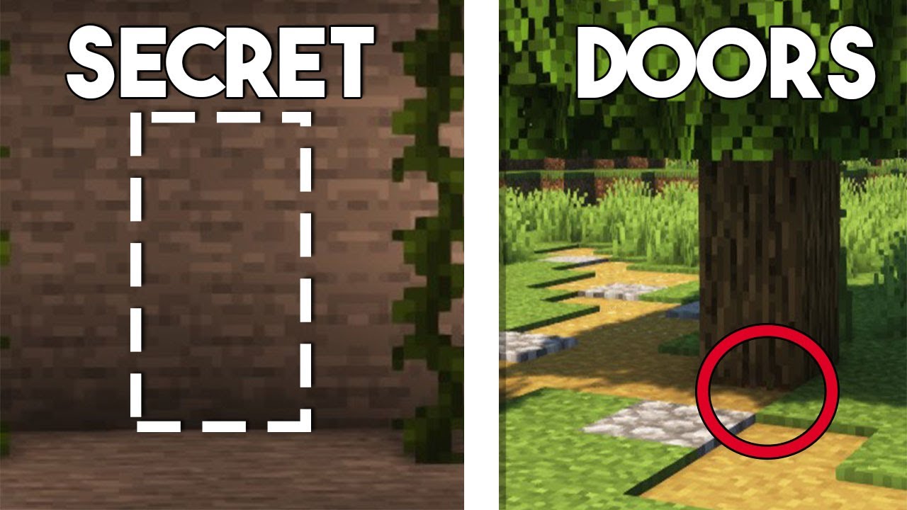 5+ Secret Doors & Entrances ! #1 [Minecraft Tutorial] - YouTube