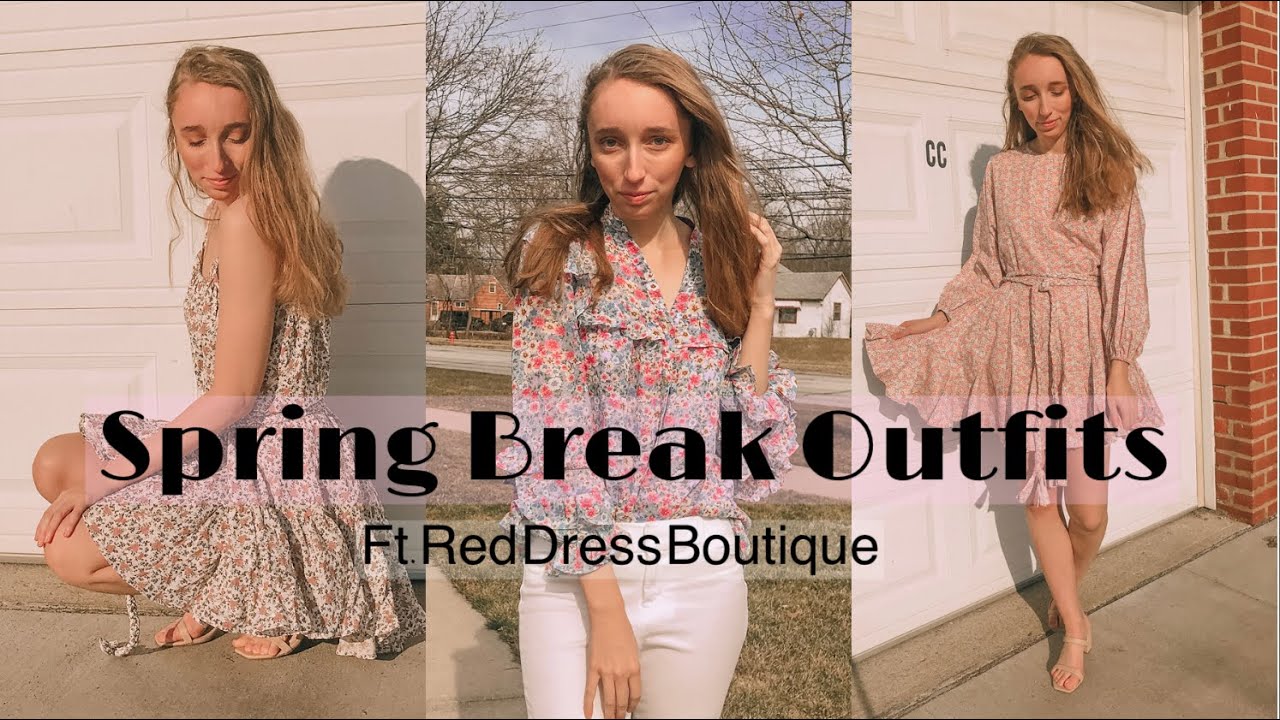 SPRING BREAK HAUL AND OUTFITS FROM RED DRESS BOUTIQUE - YouTube