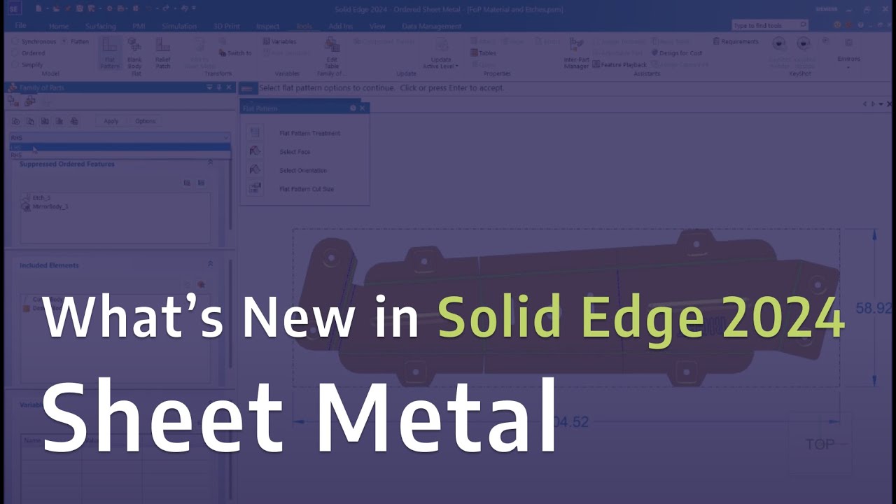 What’s new in Solid Edge 2024 Sheet Metal - YouTube