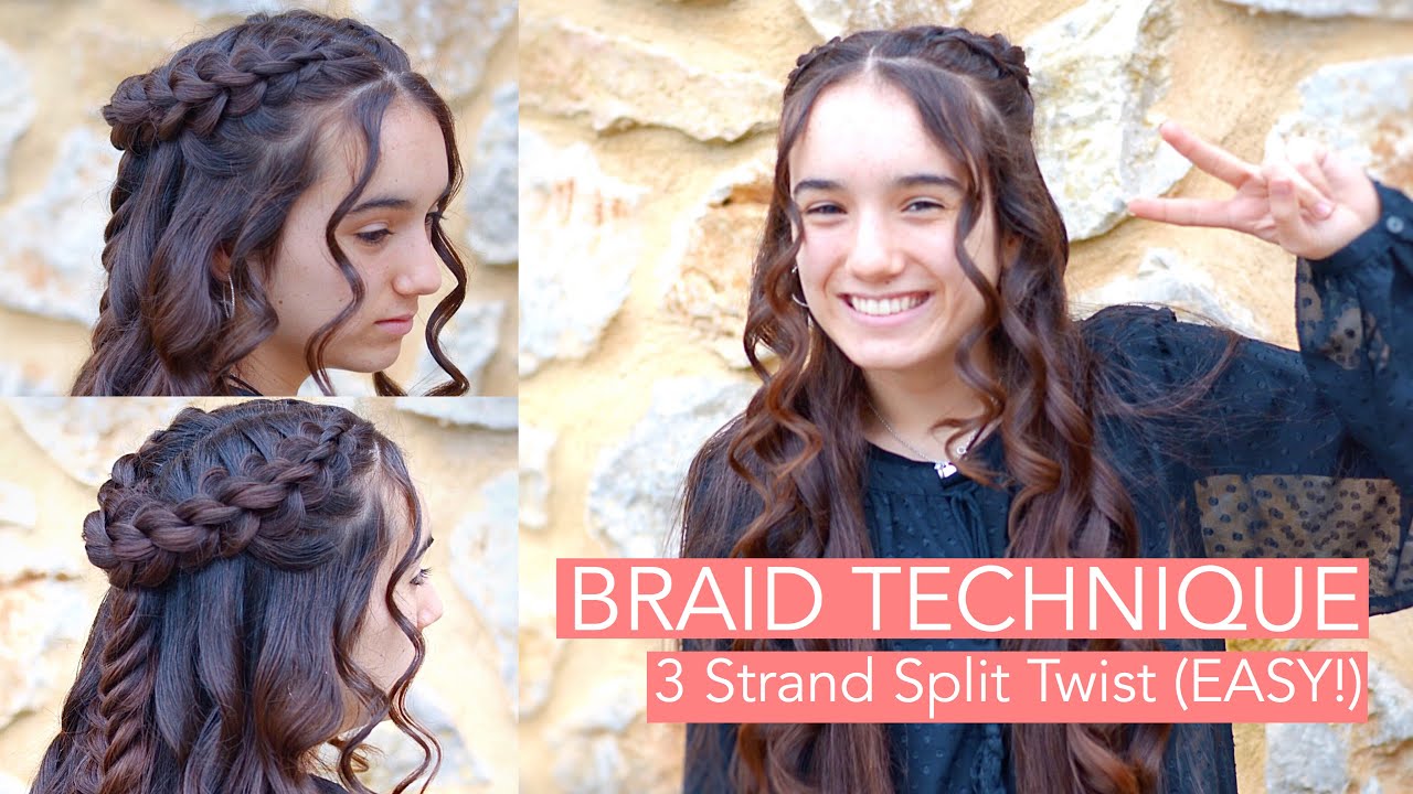 LEARN AN EASY BRAID TECHNIQUE - How to do the 3 Strand Split Twist ...