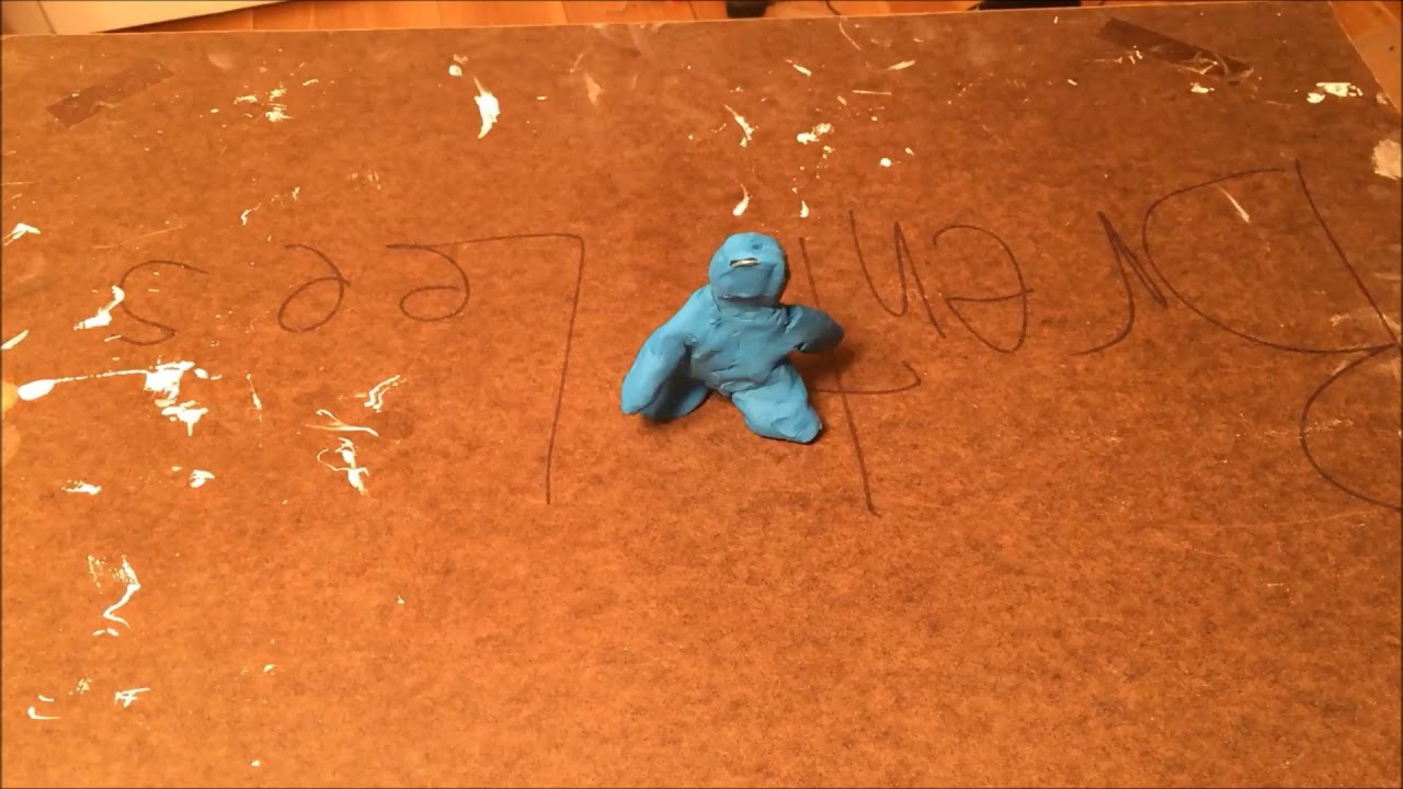 Blue Clay Guy Going for a Walk - YouTube