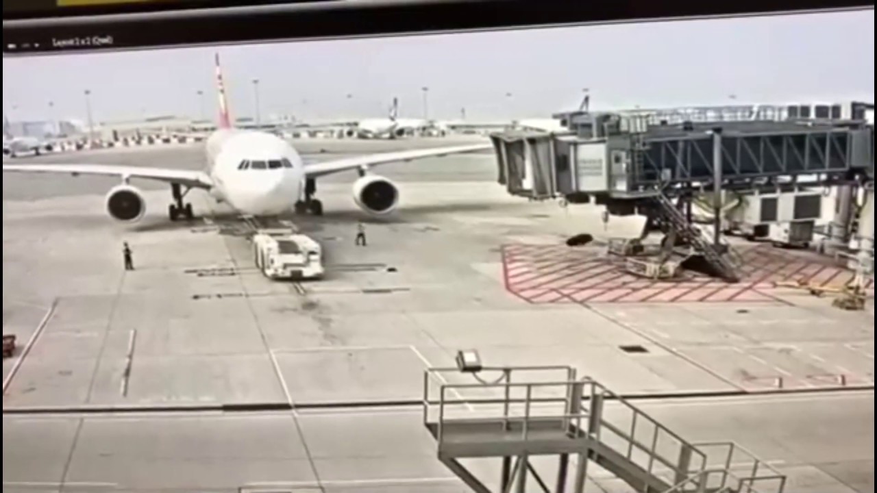The wheel exploded on airfield - YouTube
