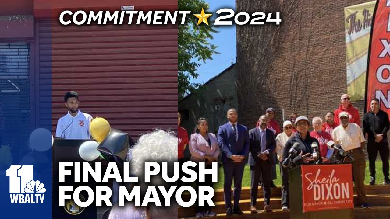 Baltimore City mayor candidates campaign on primary eve - YouTube