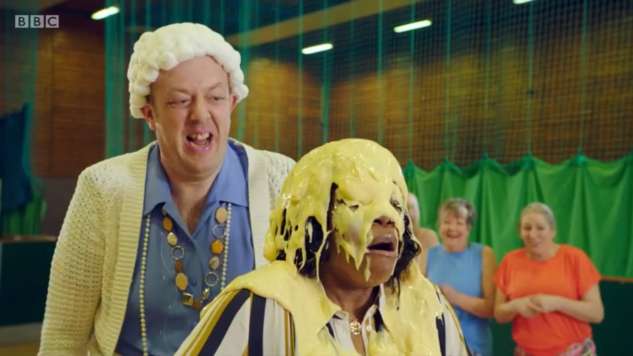 Woman gunged with custard - YouTube