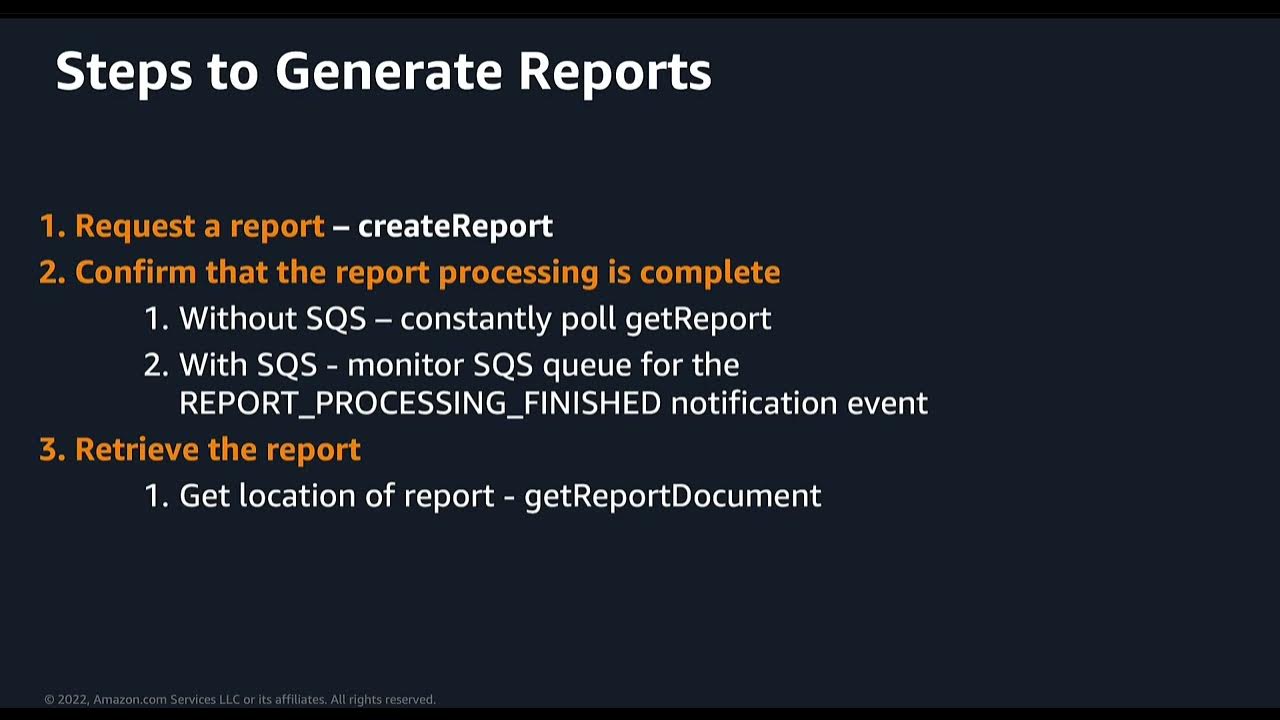 Amazon Selling Partner API SP API How to Create Notifications for Reports - YouTube